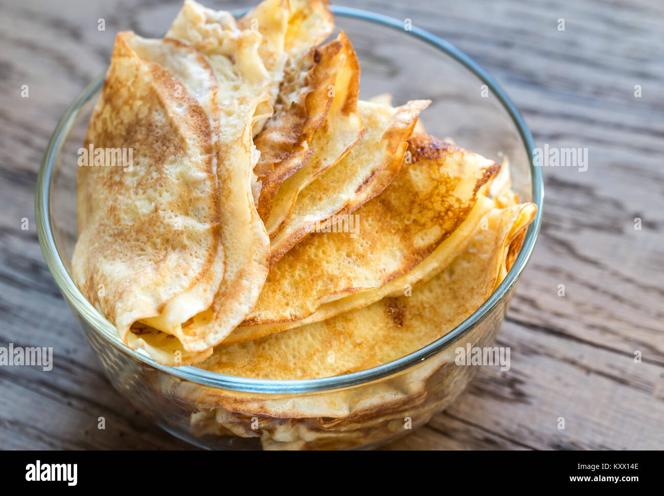 Crepes in the glass bowl Stock Photo - Alamy
