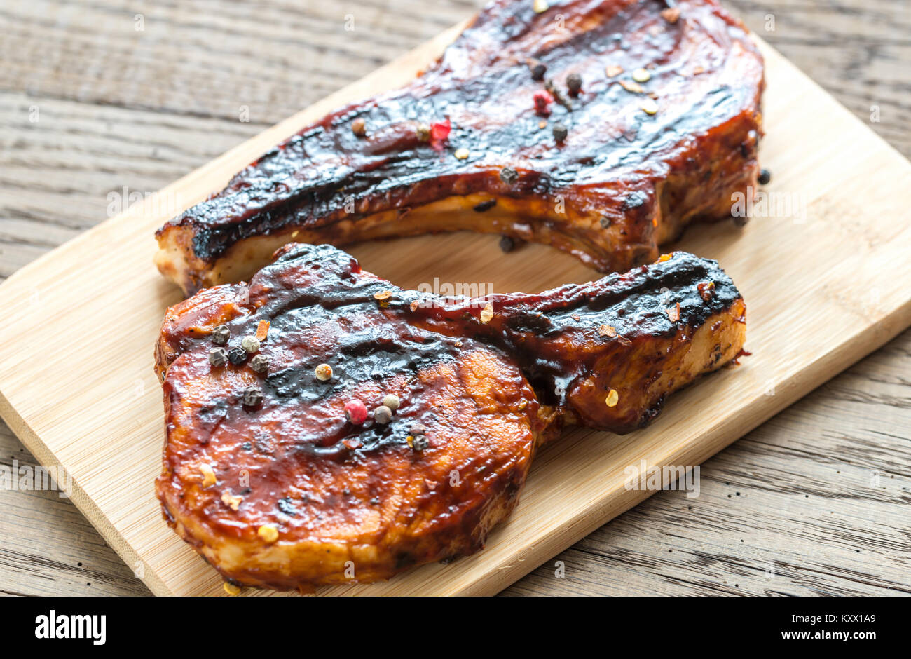 Grilled pork ribs Stock Photo - Alamy