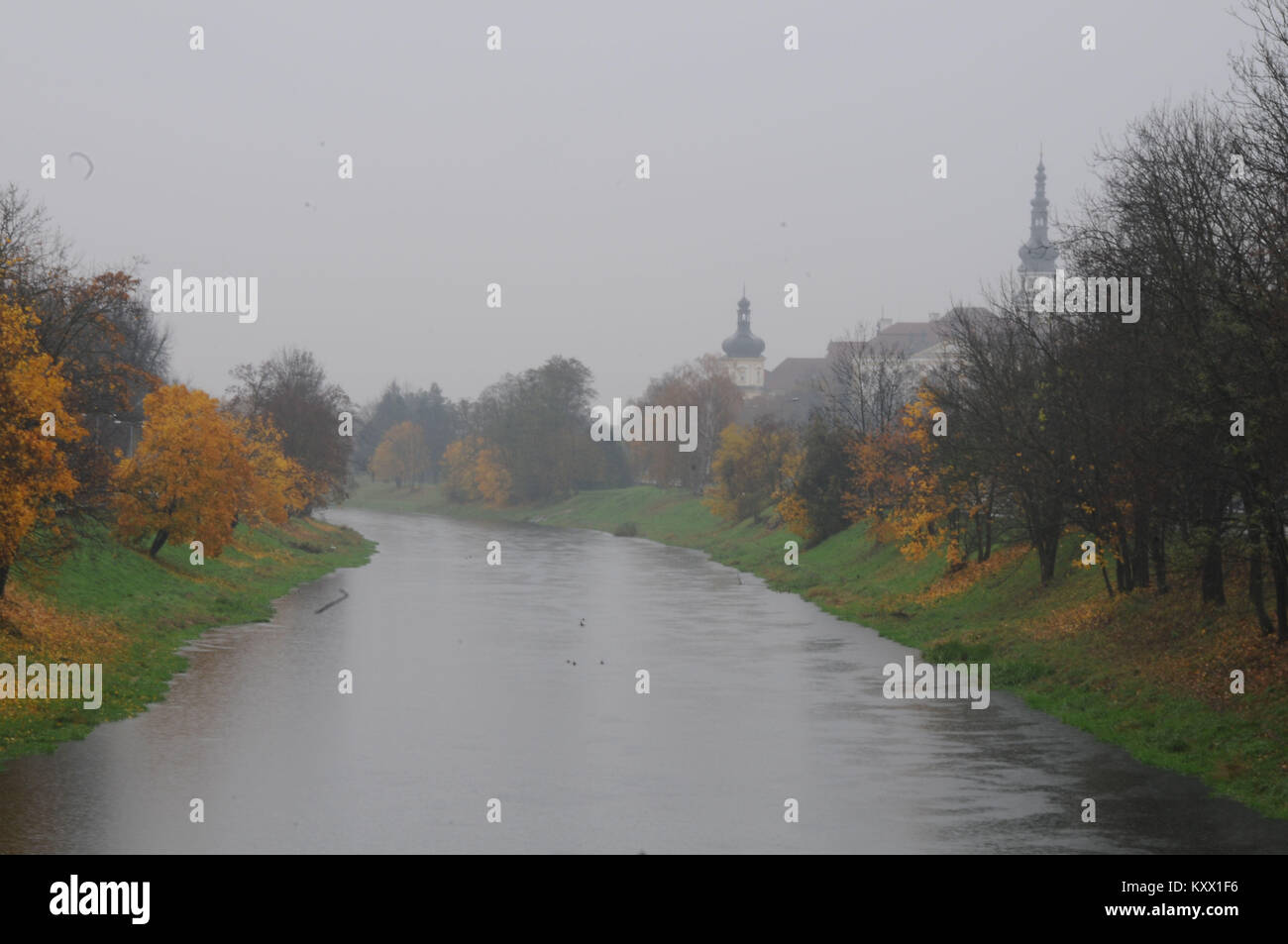 River landscape, 2014, Mozart, Olomouc, Praga; Czech Republic Stock ...