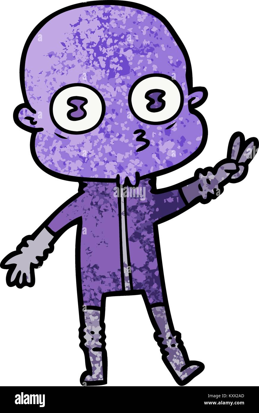 cartoon weird bald spaceman Stock Vector Image & Art - Alamy