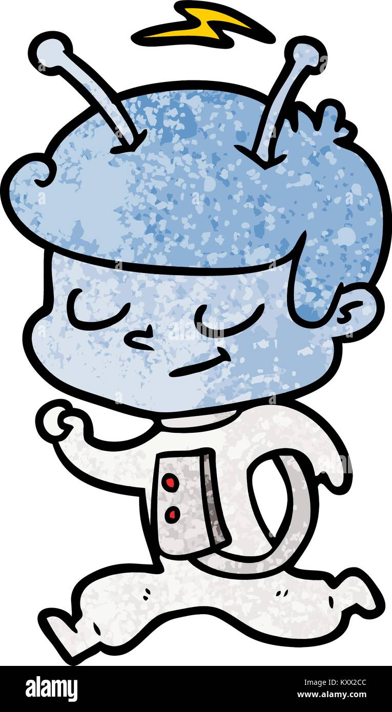 friendly cartoon spaceman running Stock Vector Image & Art - Alamy