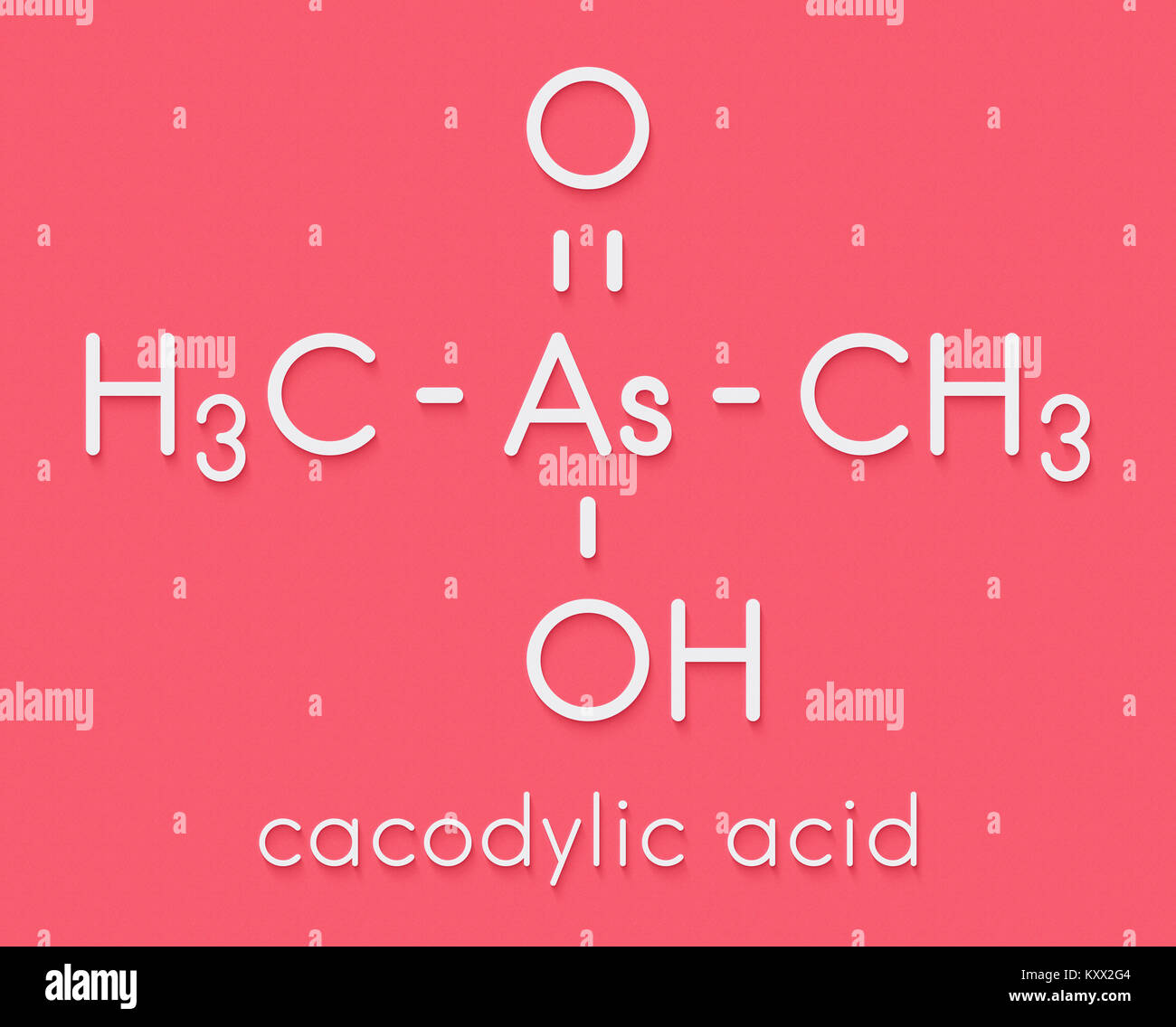 Cacodylic acid herbicide molecule (Agent Blue). Highly toxic ...