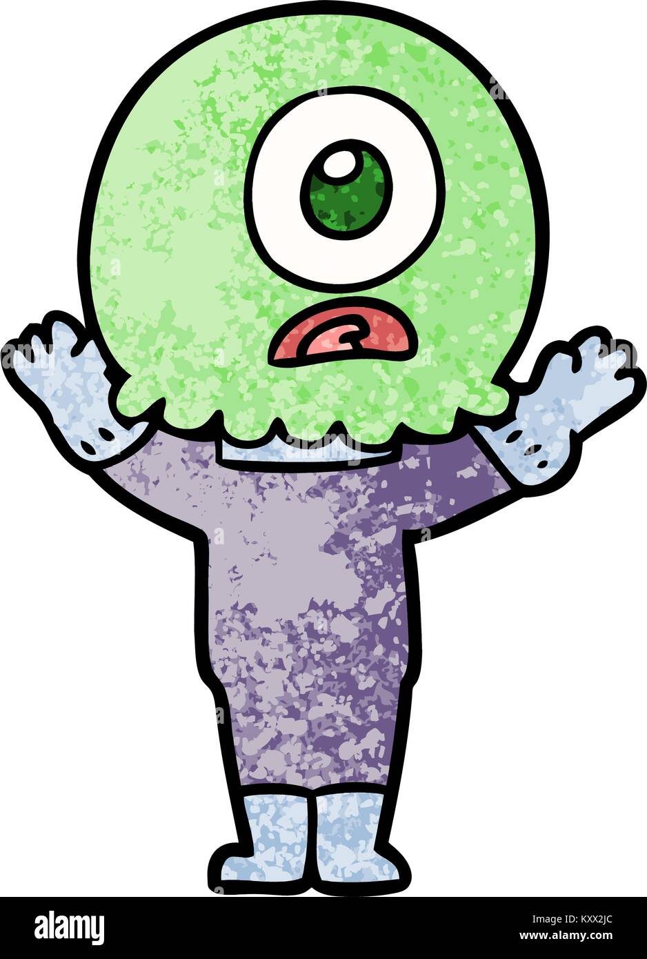 cartoon cyclops alien spaceman Stock Vector Image & Art - Alamy