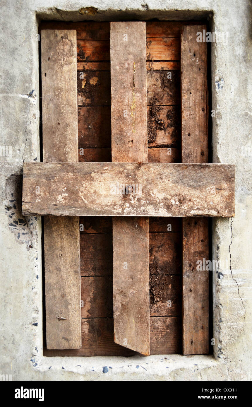 Boarded up window Stock Photo - Alamy