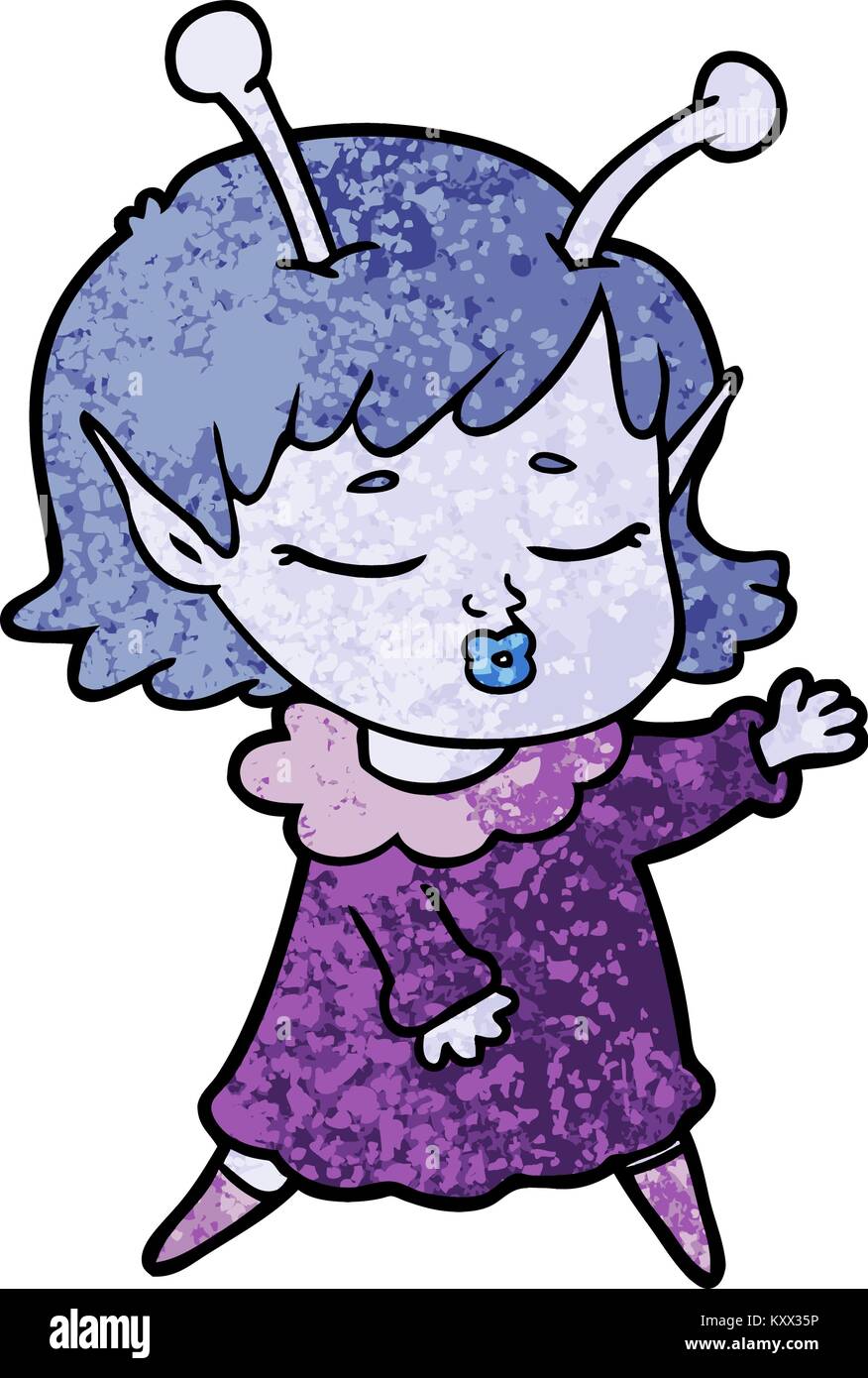 cute alien girl cartoon Stock Vector Image & Art - Alamy