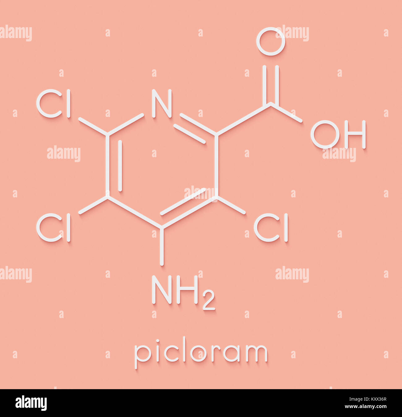 Picloram herbicide molecule. Skeletal formula Stock Photo - Alamy
