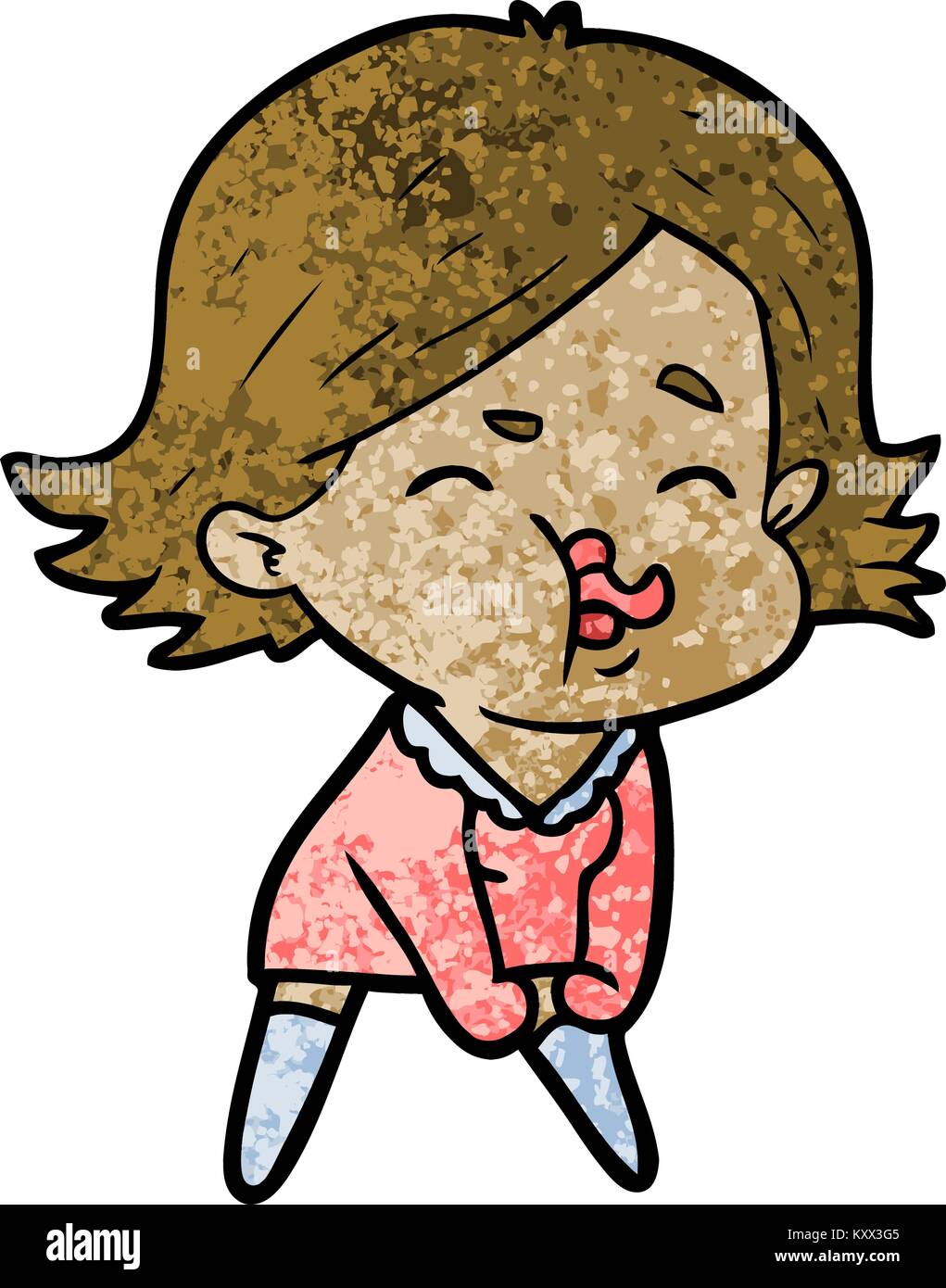 cartoon girl pulling face Stock Vector Image & Art - Alamy