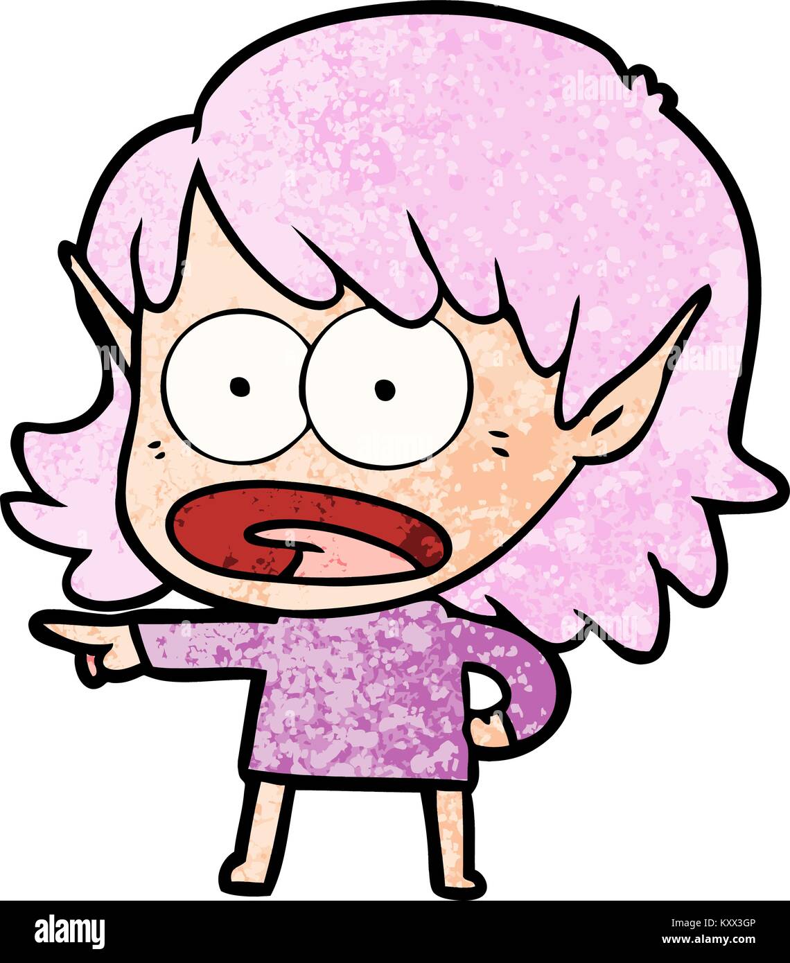 cartoon shocked elf girl Stock Vector Image & Art - Alamy