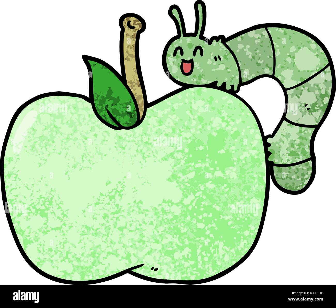cartoon apple and bug Stock Vector Image & Art - Alamy