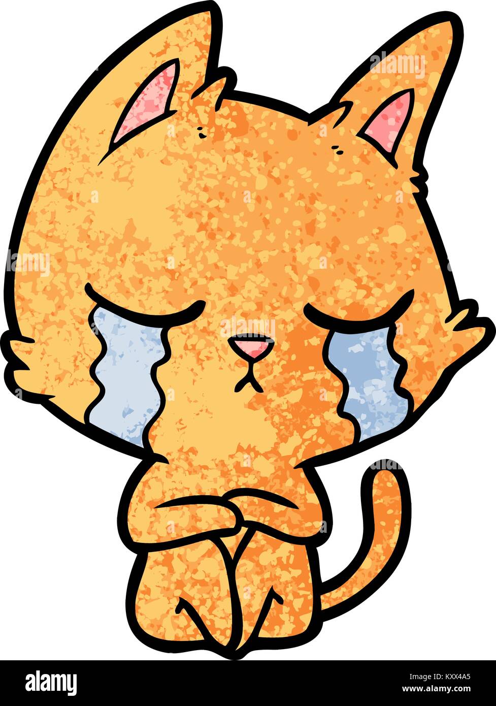 crying cartoon cat sitting Stock Vector Image & Art - Alamy
