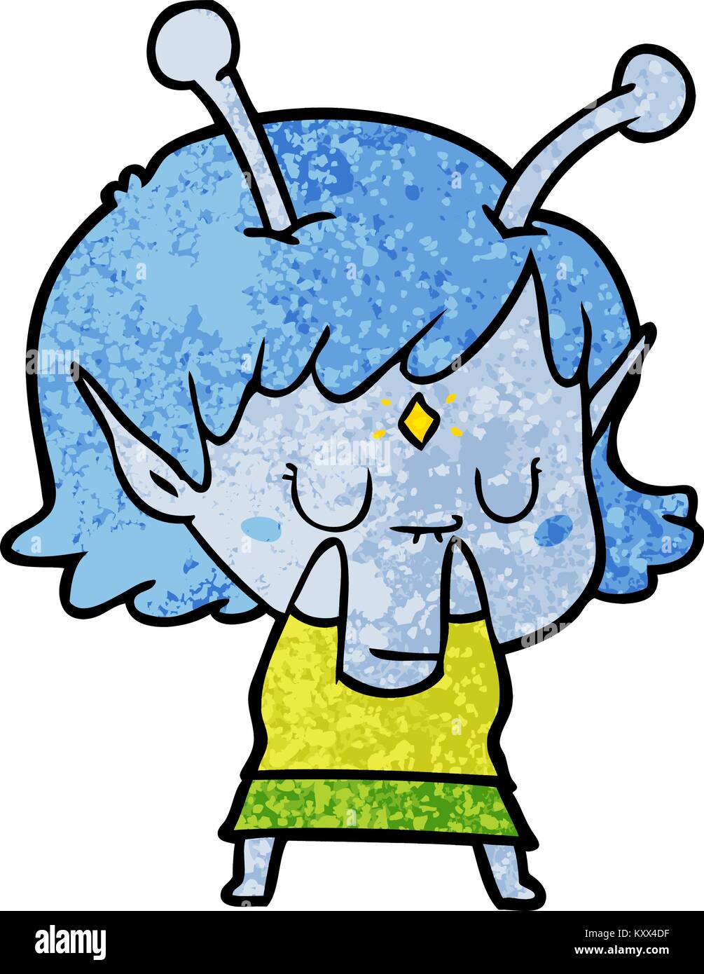 cartoon alien girl Stock Vector Image & Art - Alamy