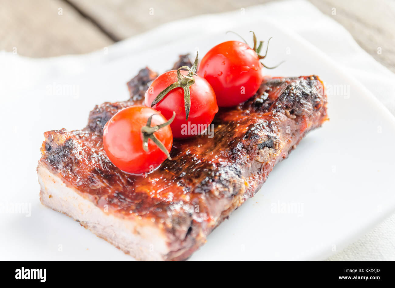 Grilled pork ribs in barbecue sauce Stock Photo - Alamy