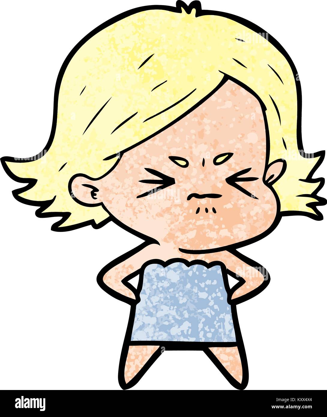 cartoon angry girl Stock Vector Image & Art - Alamy