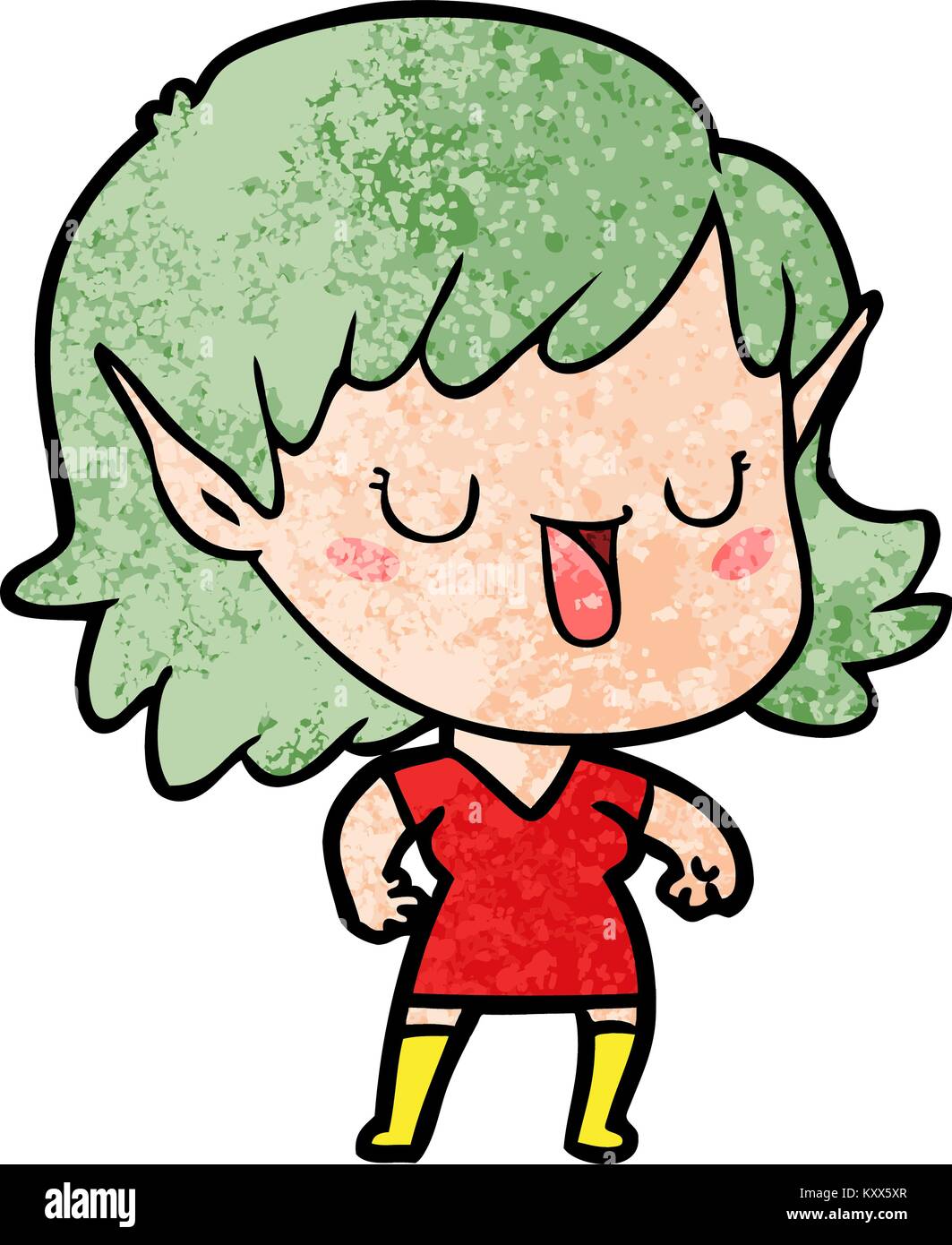 cartoon elf girl Stock Vector Image & Art - Alamy