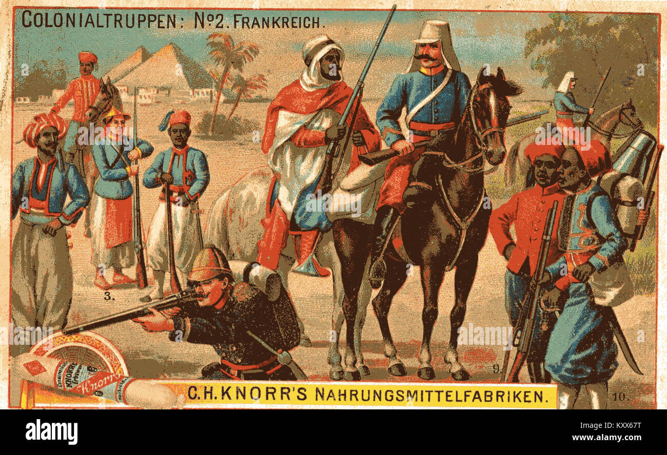 This title refers to a contemporary depiction of French colonial troops ...