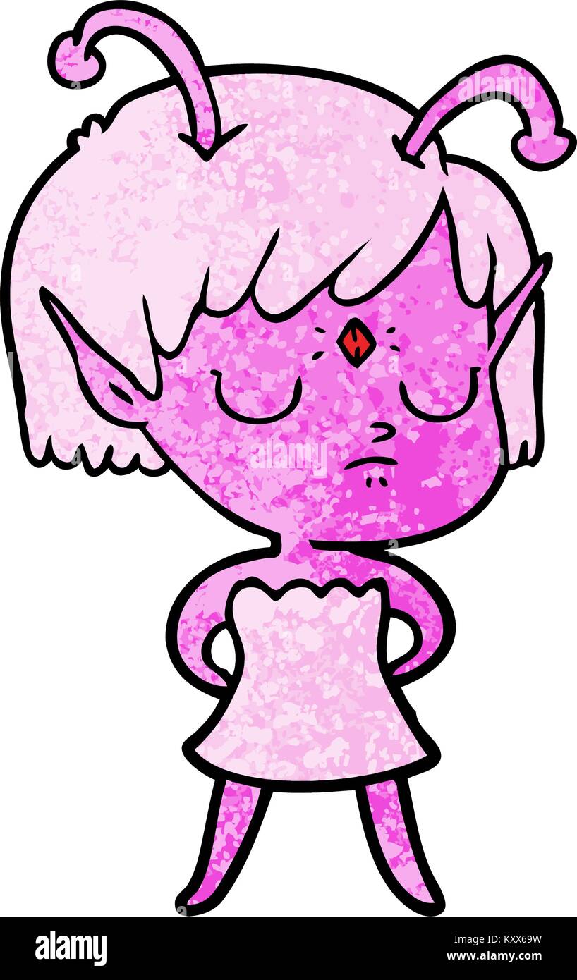 cartoon alien girl Stock Vector Image & Art - Alamy