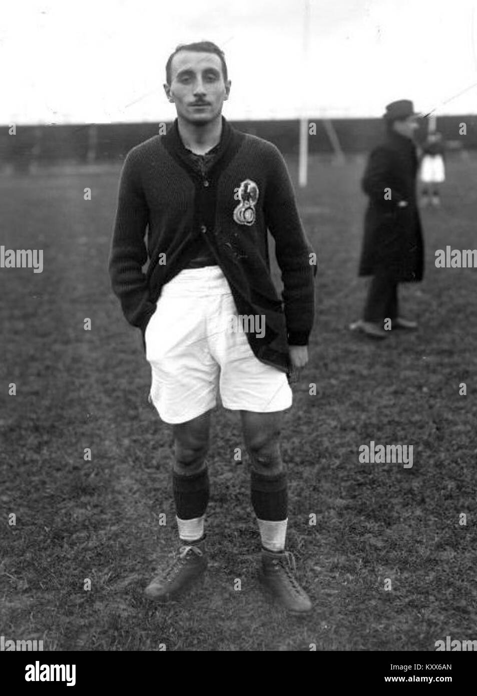 A historical photograph of François Borde at Stade de Colombes, Paris ...