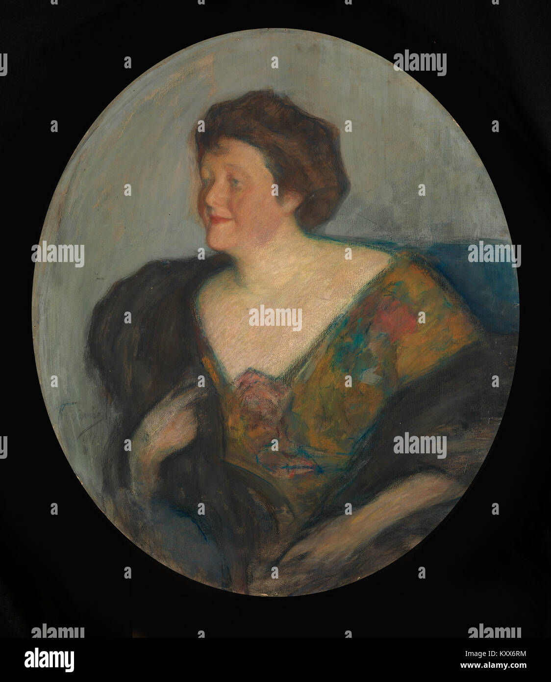 This portrait of Frau O. Frankel, painted by L. Pasternak in 1914, is a ...
