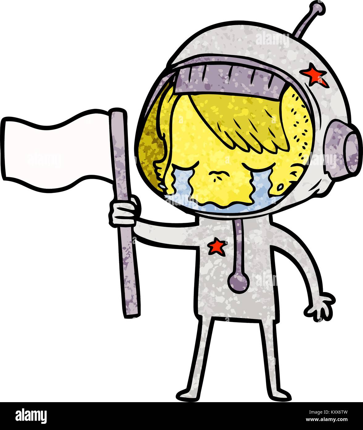 cartoon crying astronaut girl Stock Vector Image & Art - Alamy