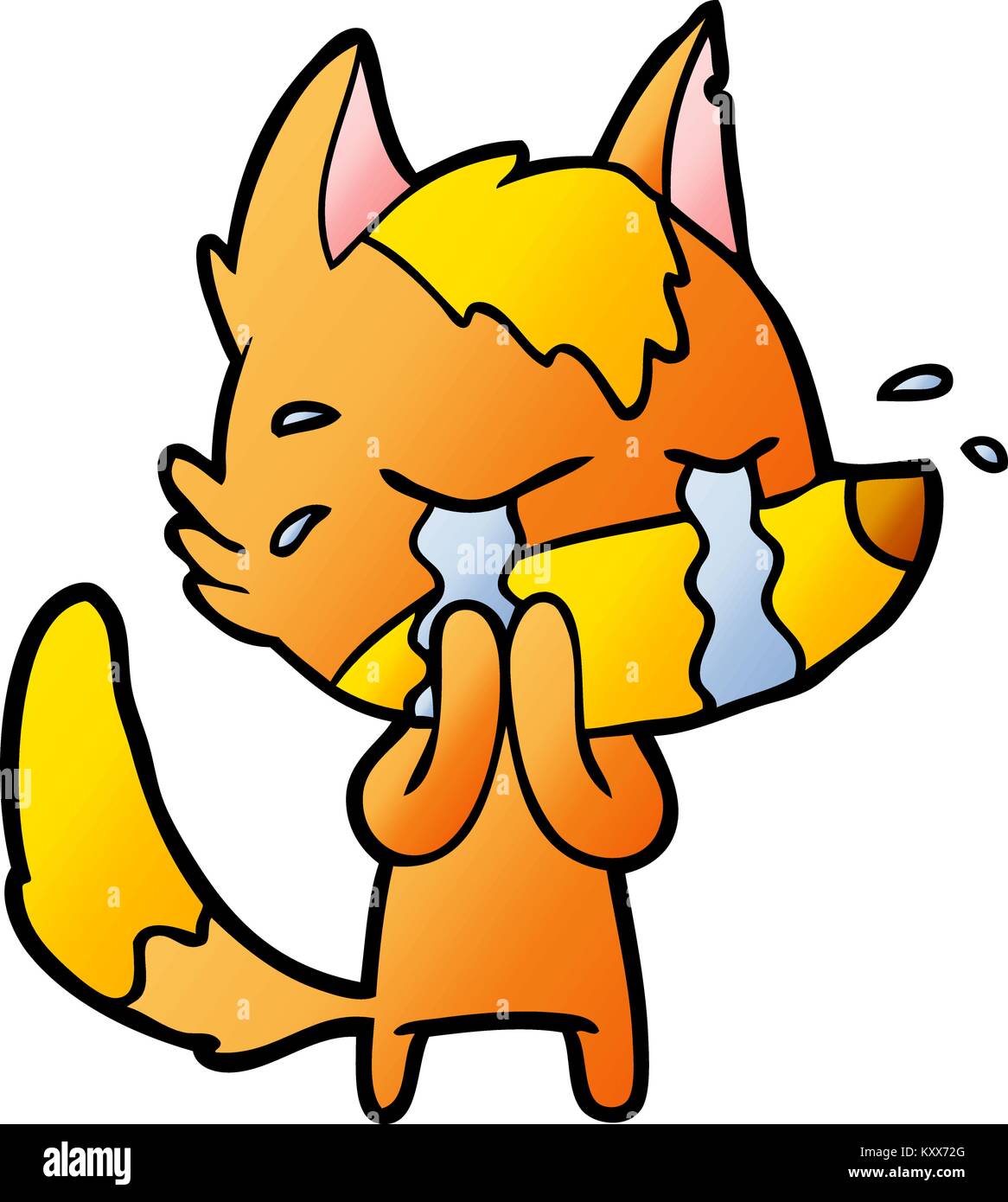 sad little fox cartoon character Stock Vector Image & Art - Alamy