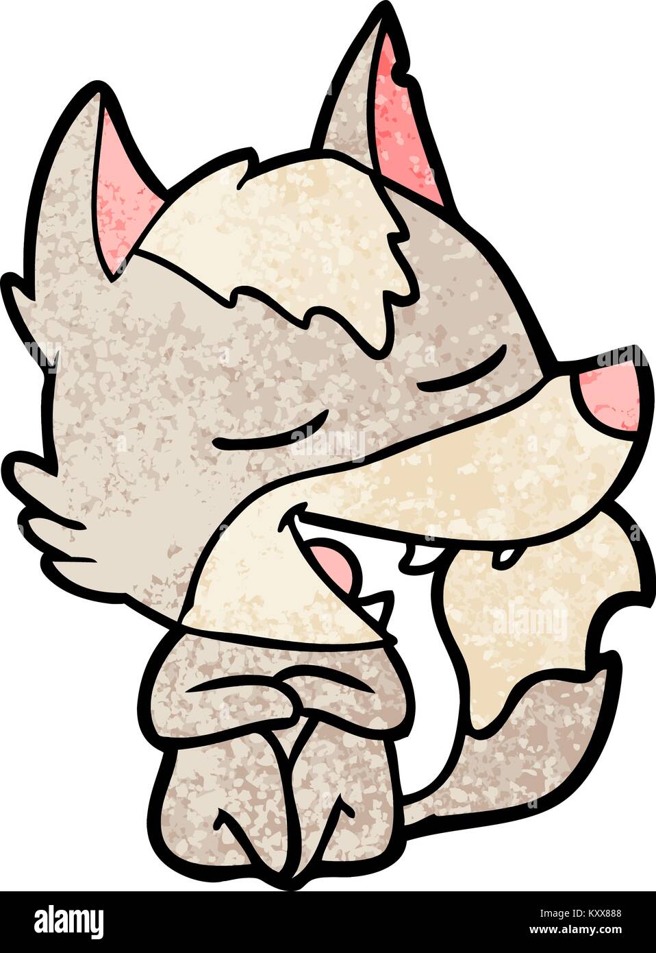 cartoon wolf sitting laughing Stock Vector Image & Art - Alamy