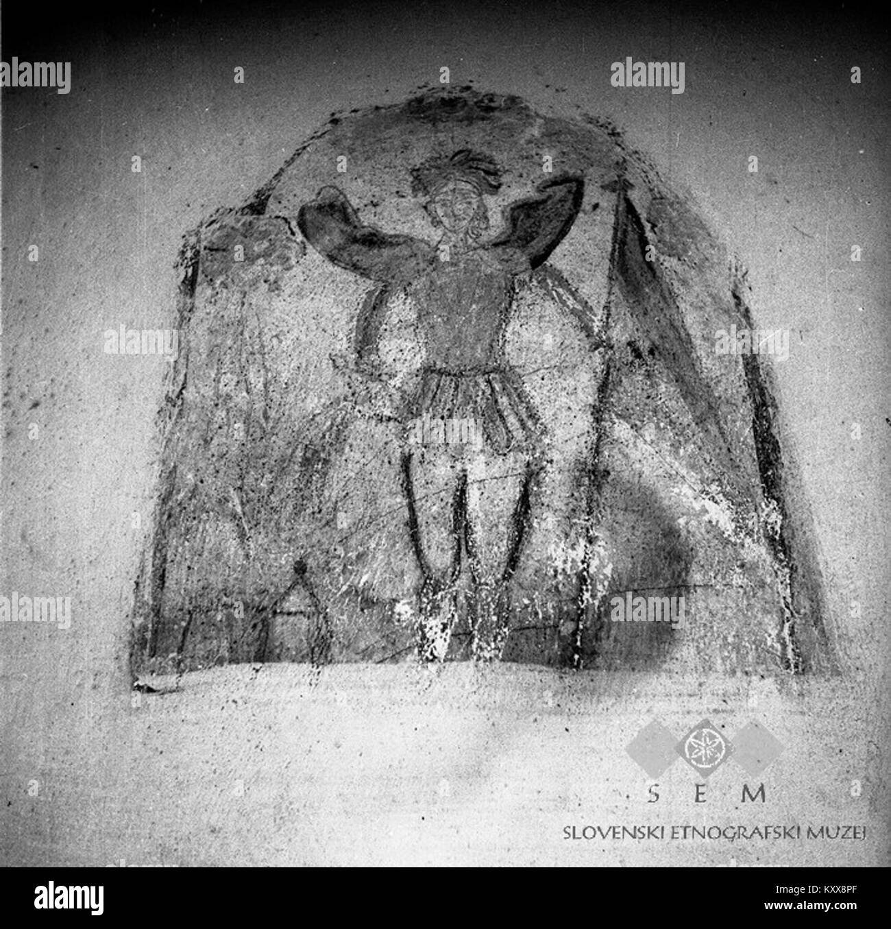 The fresco of St. Florian in Zgornje Duplice, painted in 1949, depicts ...