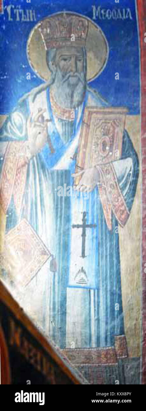 A fresco depicting St. Methodius from the Ascension of Christ at ...