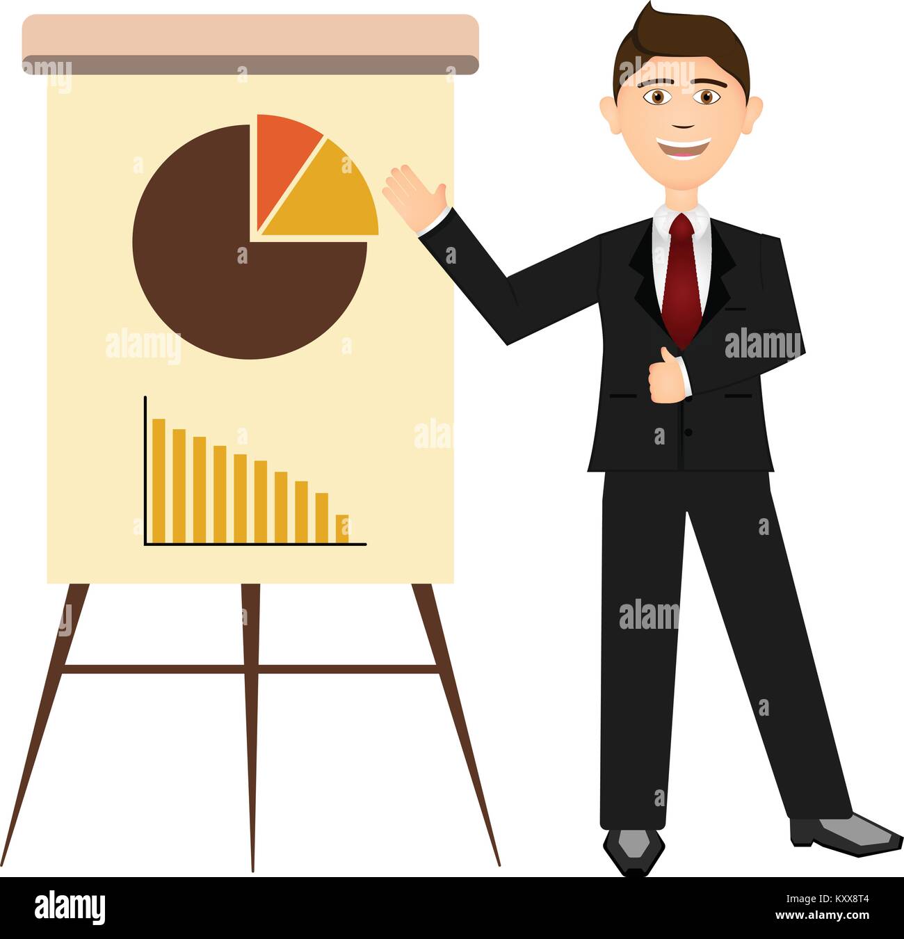 Businessman with a business graph Stock Vector Image & Art - Alamy