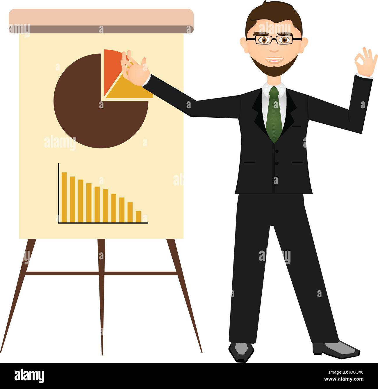 Businessman with a business graph Stock Vector Image & Art - Alamy