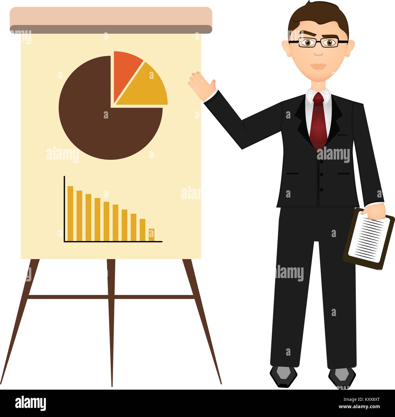 Businessman with a business graph Stock Vector Image & Art - Alamy