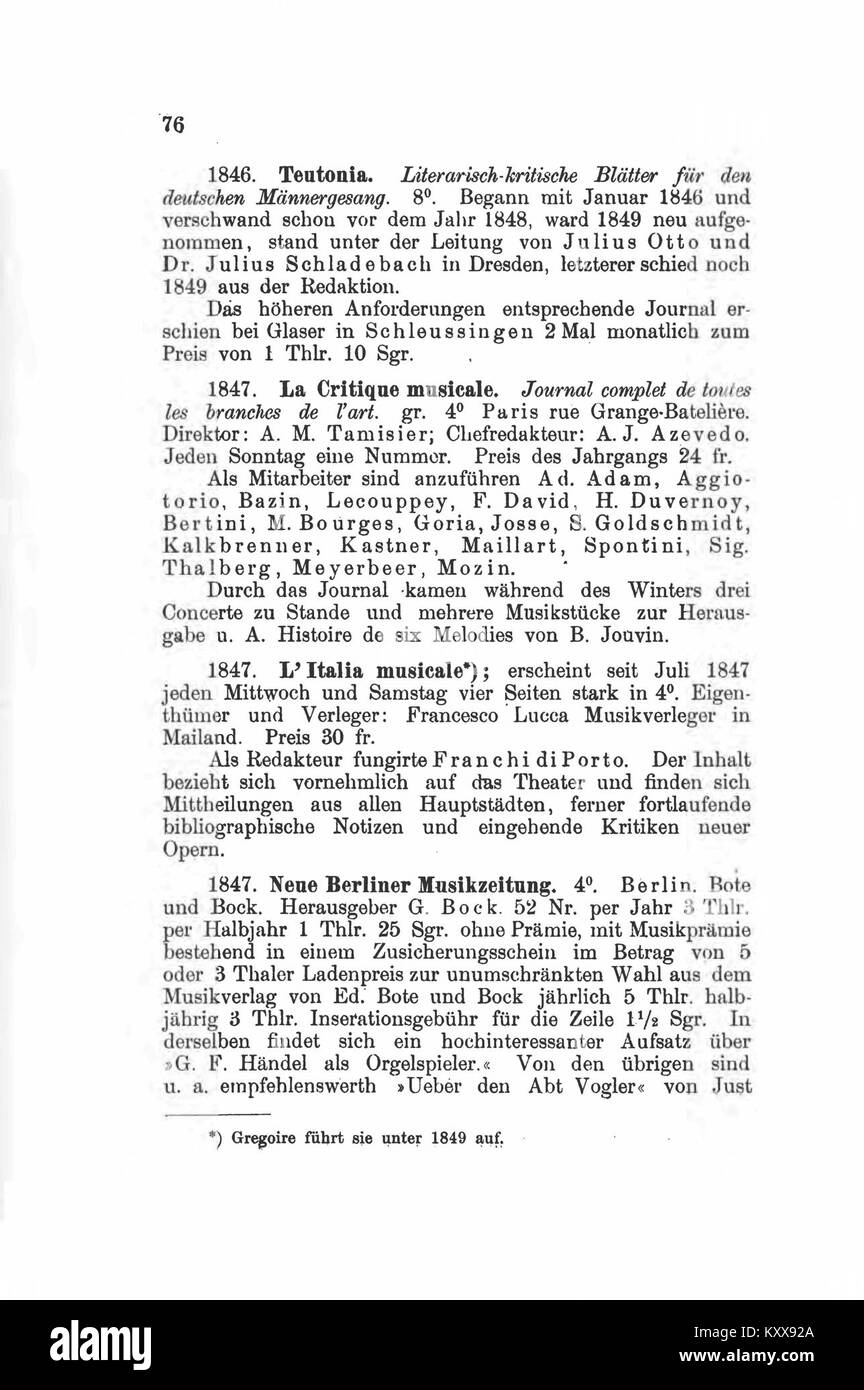 A page from the musical magazine 'Die musikalischen Zeitschriften ...