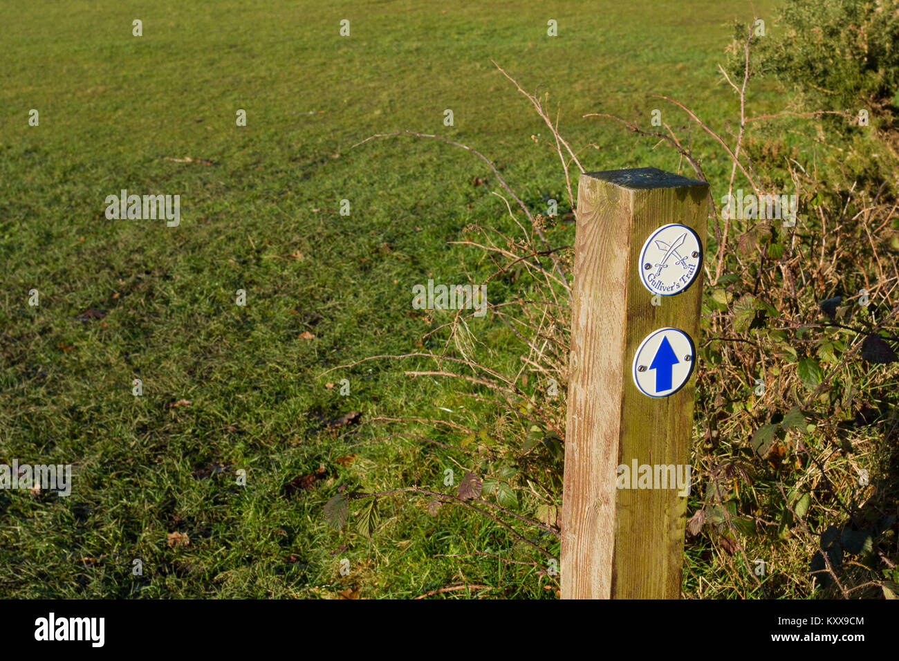Gullivers Trail nature walk signpost on Turbary Common Nature Reserve ...