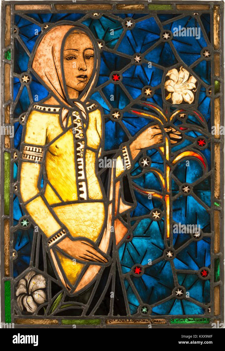 'Mädchen mit Lilie' (Girl with Lily), a 1920 painting by Fritz Burmann ...