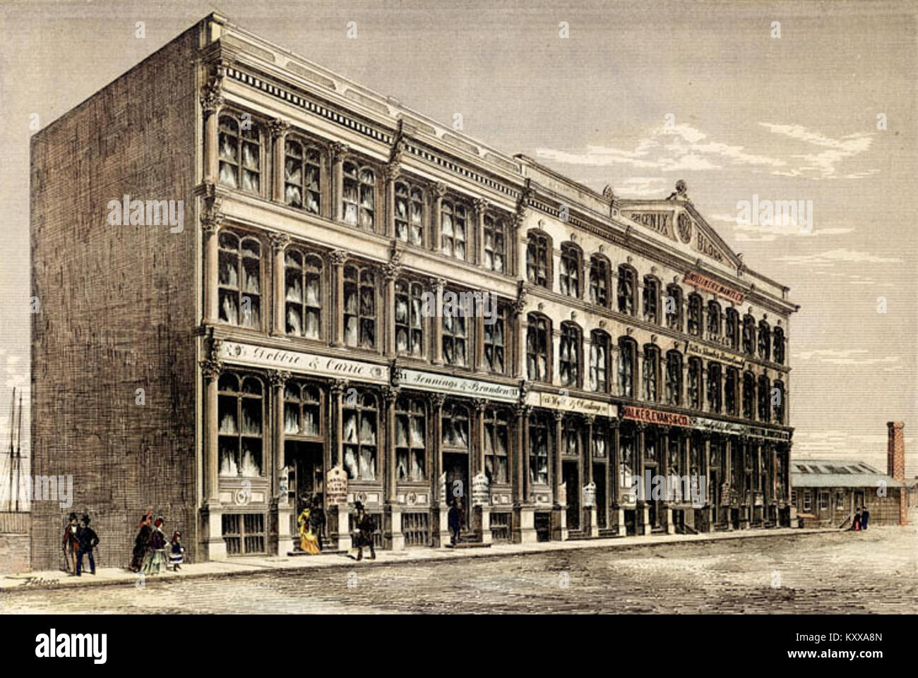 This title refers to a historical photograph or view of Front Street ...