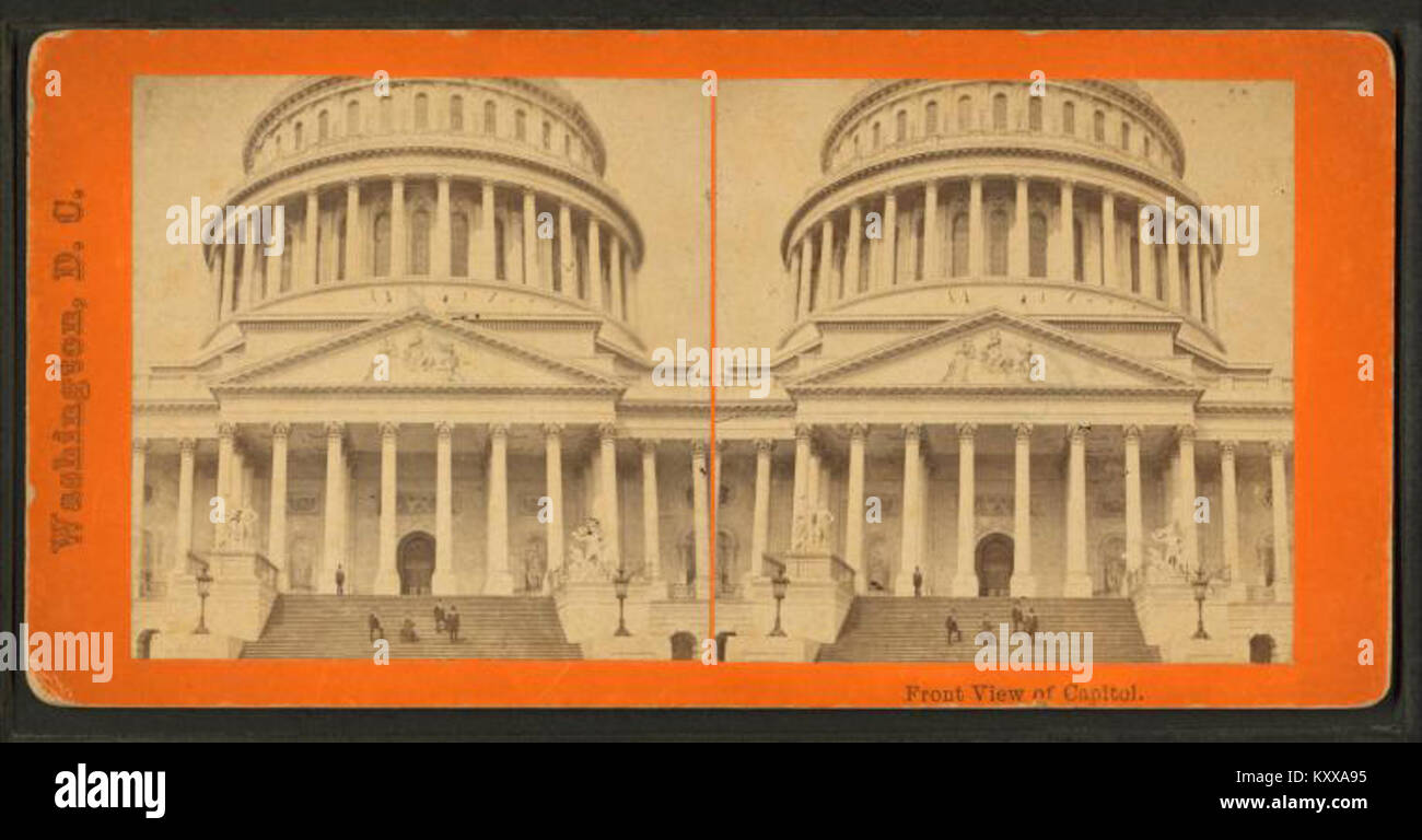 This image presents a front view of the U.S. Capitol building, captured ...