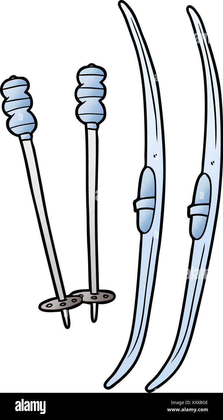 cartoon skis and poles Stock Vector Image & Art - Alamy
