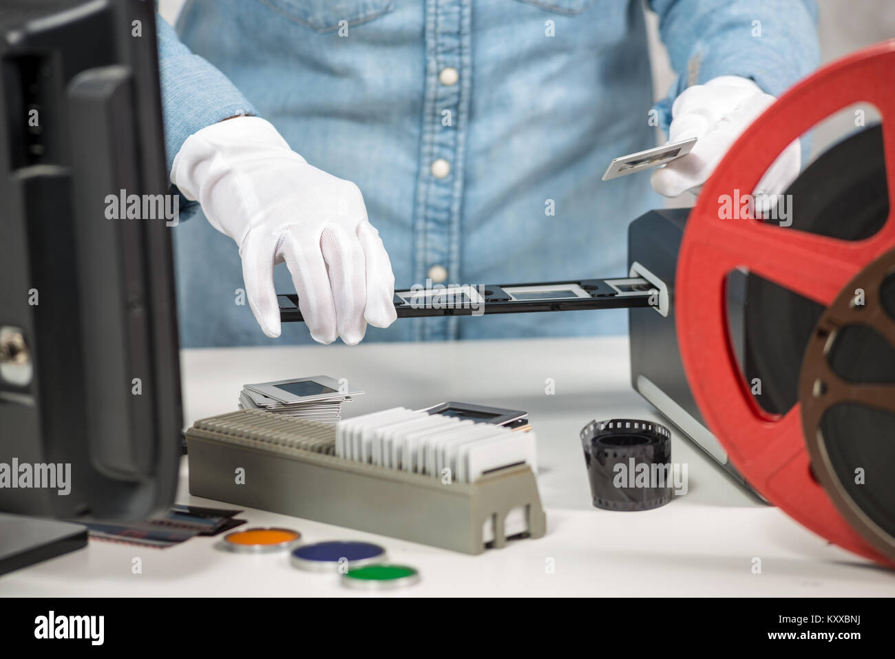Scan slides and films to transform into a digital data Stock Photo - Alamy