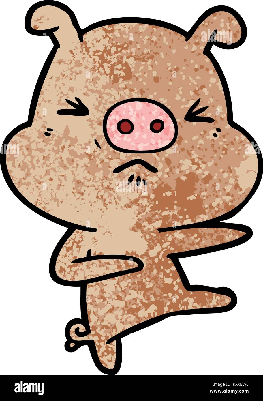 cartoon angry pig kicking out Stock Vector Image & Art - Alamy