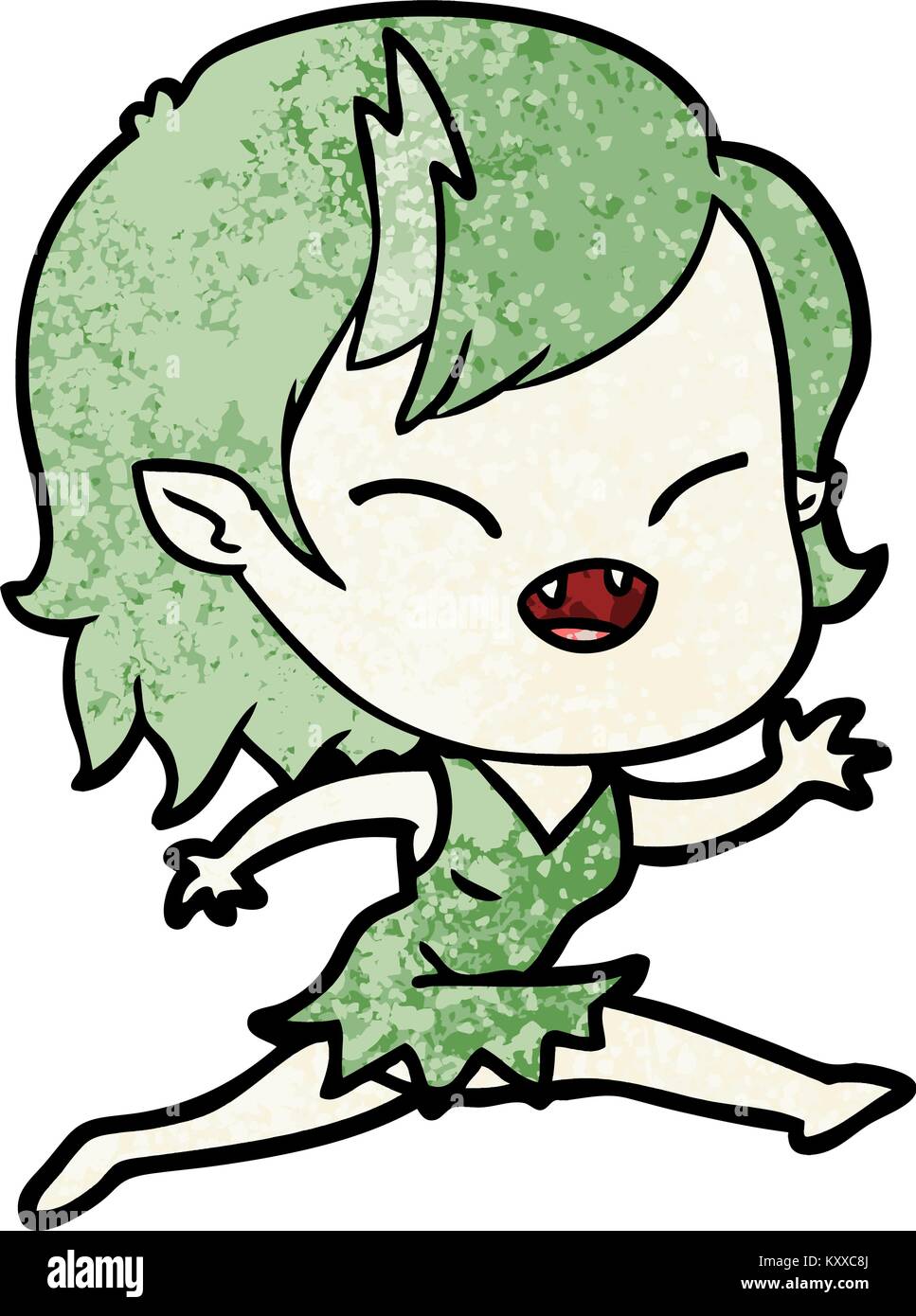 cartoon laughing vampire girl running Stock Vector Image & Art - Alamy