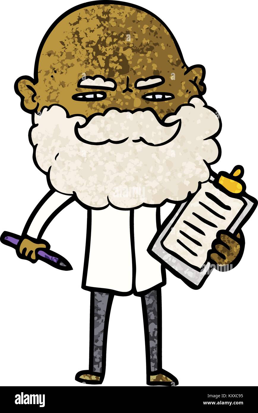 cartoon man with beard frowning Stock Vector Image & Art - Alamy