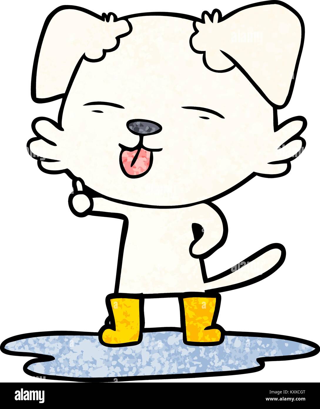 cartoon dog sticking out tongue in puddle Stock Vector Image & Art - Alamy