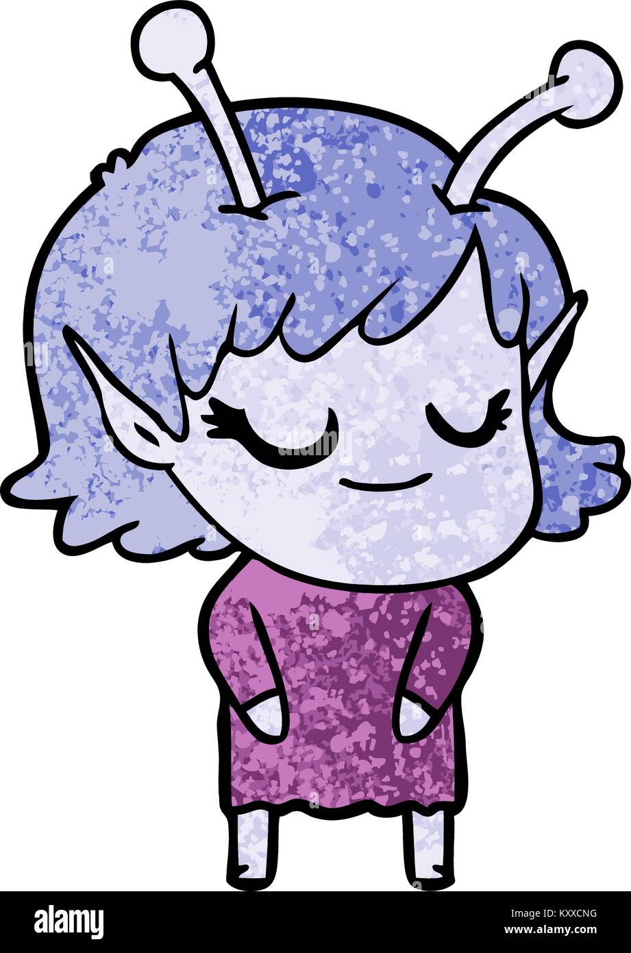 smiling alien girl cartoon Stock Vector Image & Art - Alamy