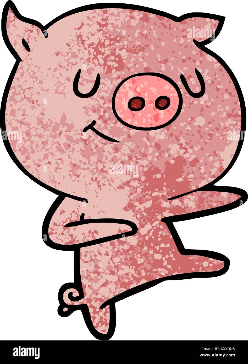happy cartoon pig dancing Stock Vector Image & Art - Alamy