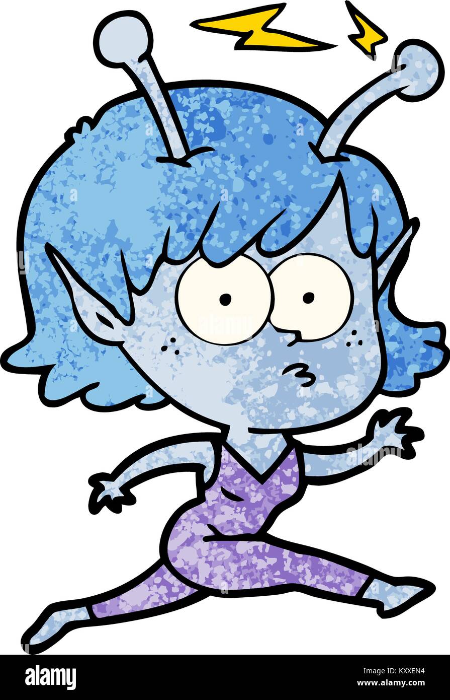 cartoon alien girl Stock Vector Image & Art - Alamy