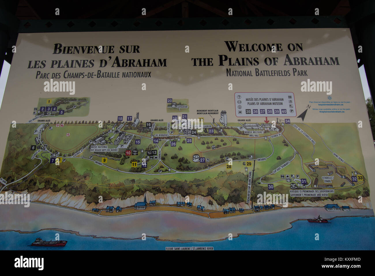 Map of the battle Quebec Sign welcome to the plains of Abraham ...