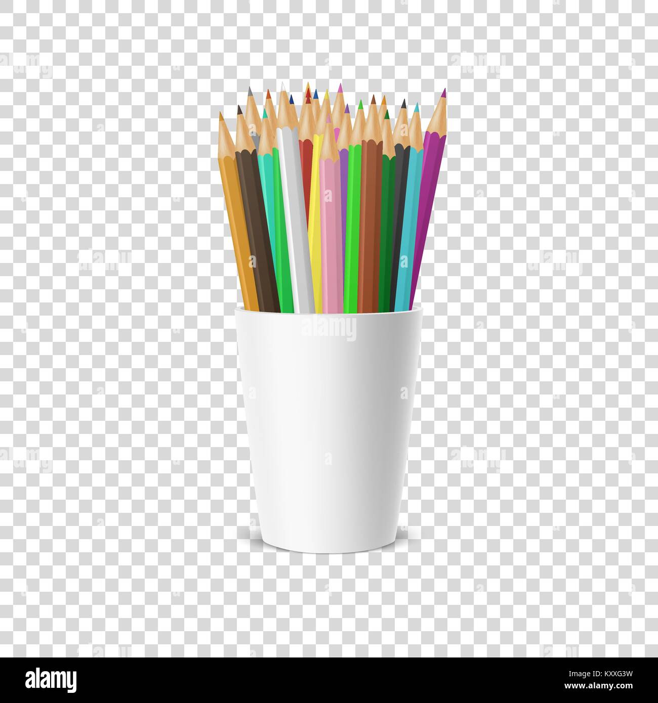 Pencils on table Stock Vector Images - Alamy