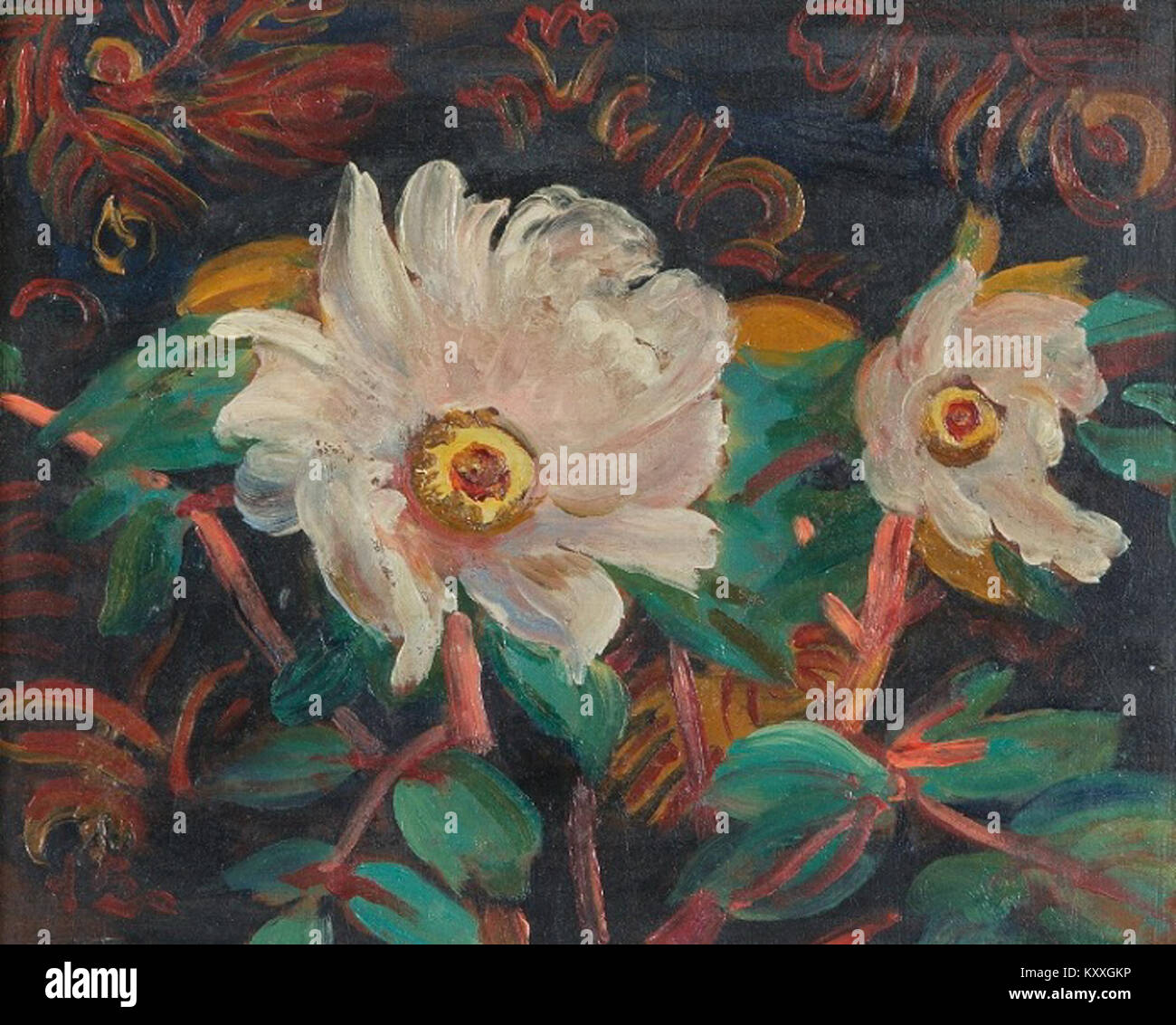 'Fuki' by Katada Tokuro is a Japanese woodblock print that highlights ...