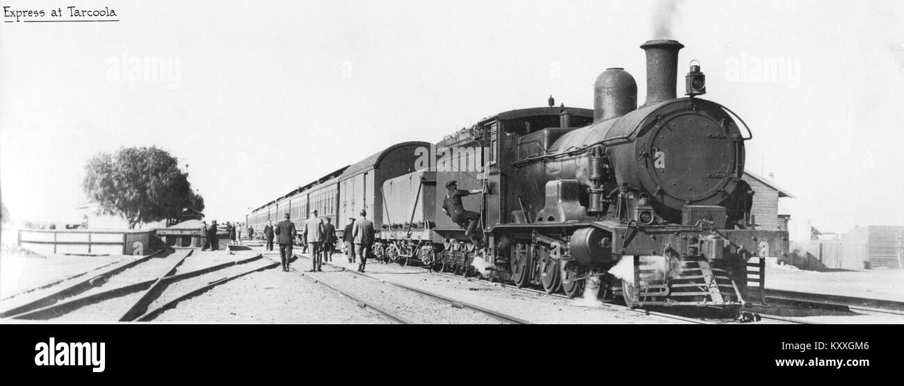 Historical photograph showing the G class locomotive of the Trans ...