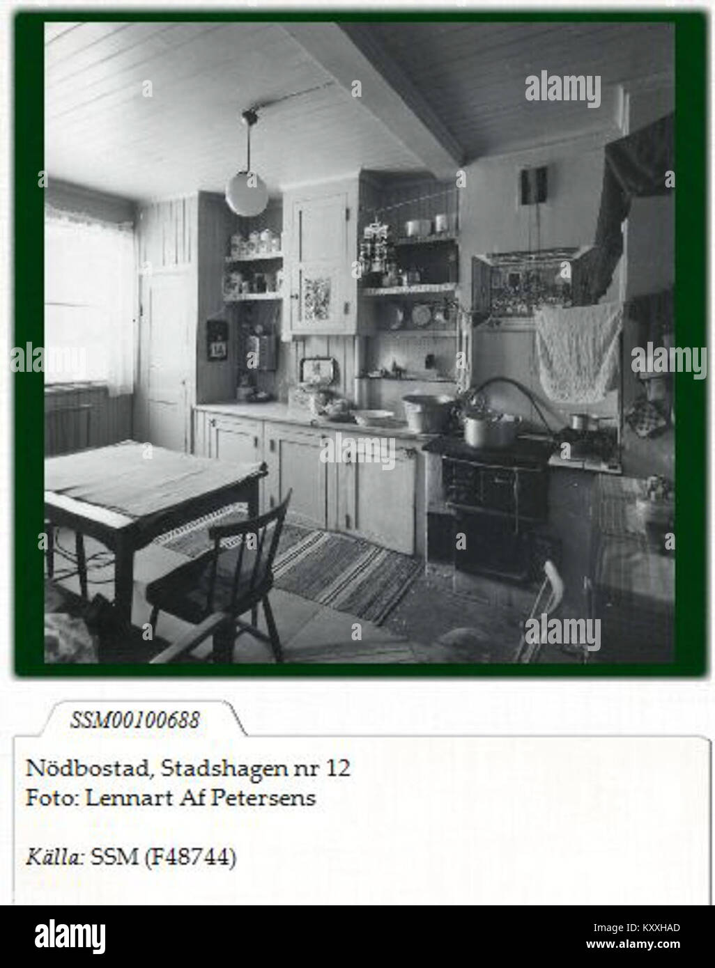 An interior view of a kitchen in Gamla Stadshagen, Sweden, showing ...