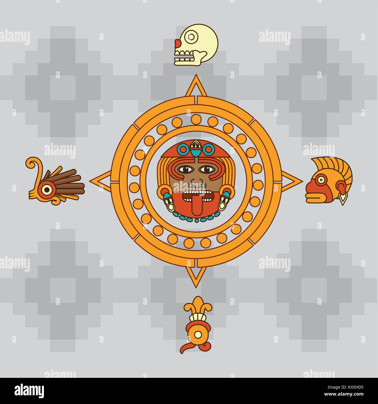 Maya civilization calendar Stock Vector Images - Alamy